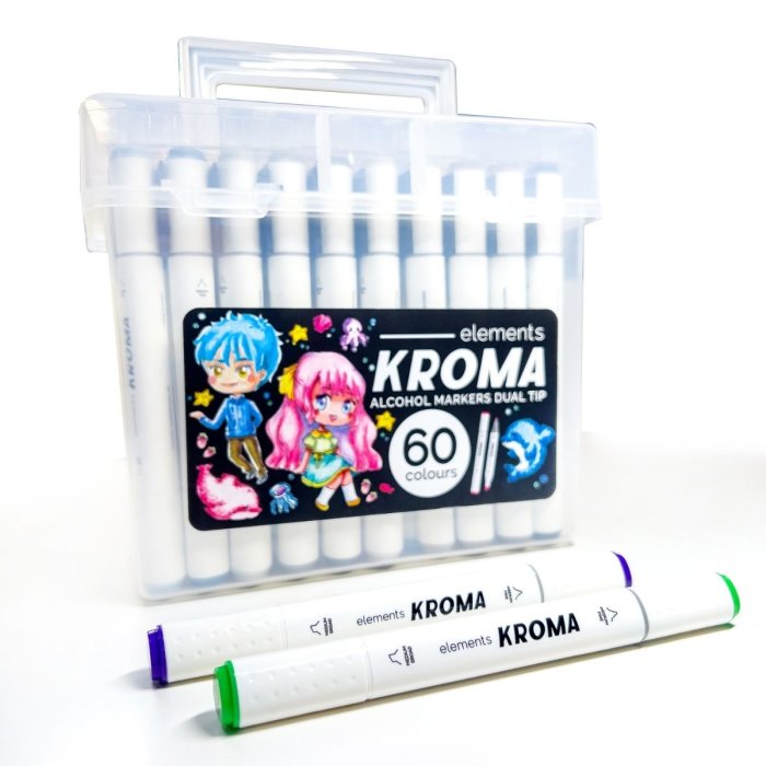 Elements Kroma Alcohol Markers Box Set (60 Pieces) - Nimble Fingers