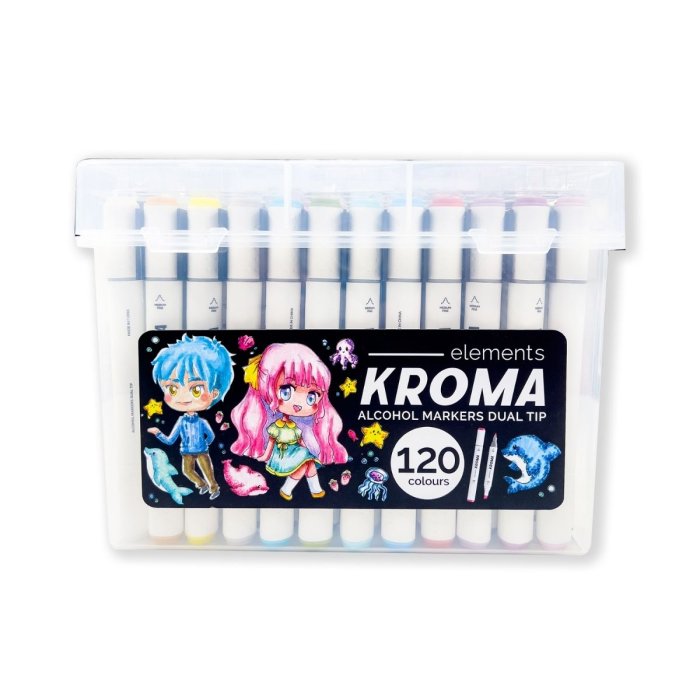 Elements Kroma Alcohol Markers Box Set (120 Pieces) - Nimble Fingers