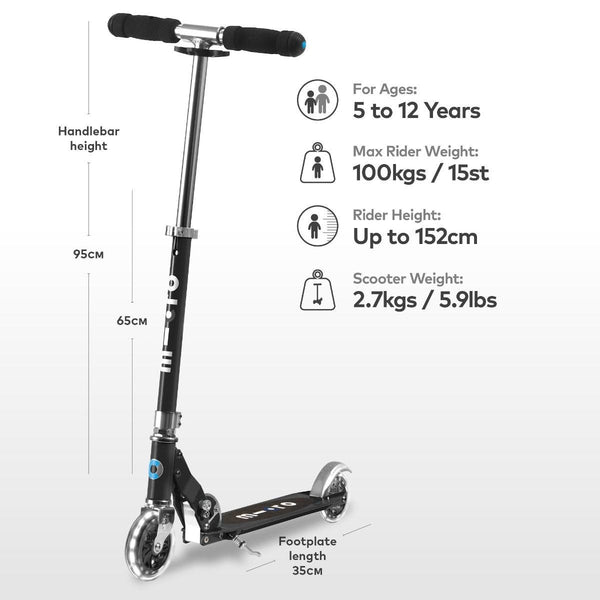 Micro Sprite LED Scooter (Black) - Nimble Fingers